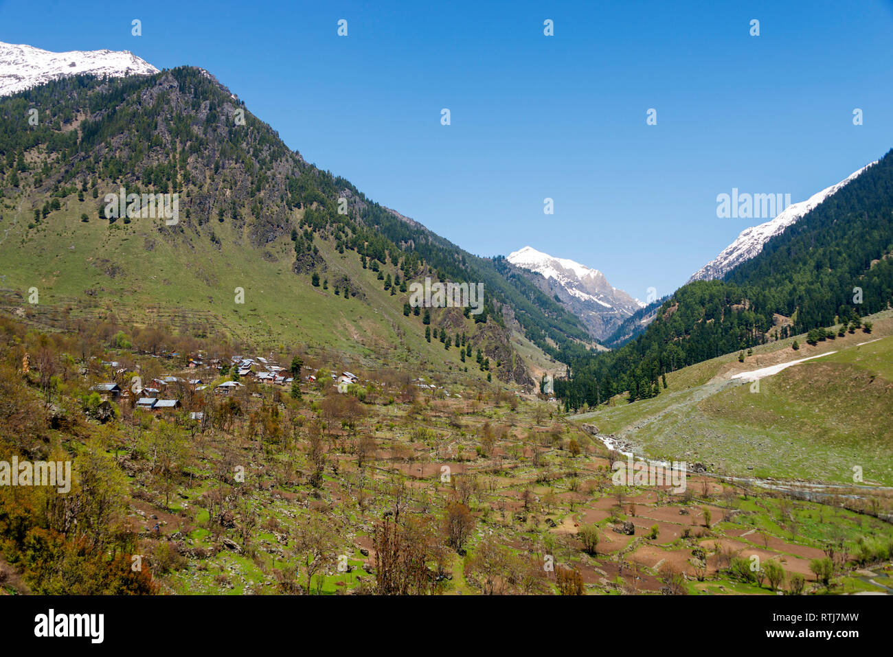 Mountain valley landscape, Jammu and Kashmir, India Stock Photo - Alamy