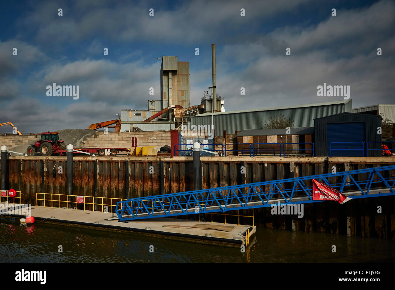 Kent coastal landscape with Brett aggregates factory in the background ...