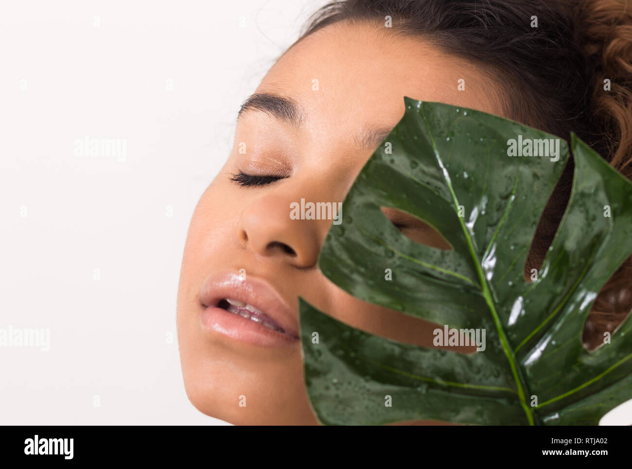 Facial beauty. Woman with fresh healthy skin Stock Photo - Alamy