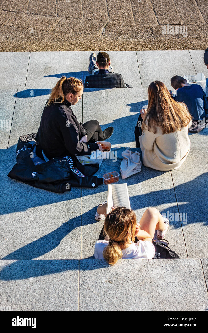 People Sitting From Above
