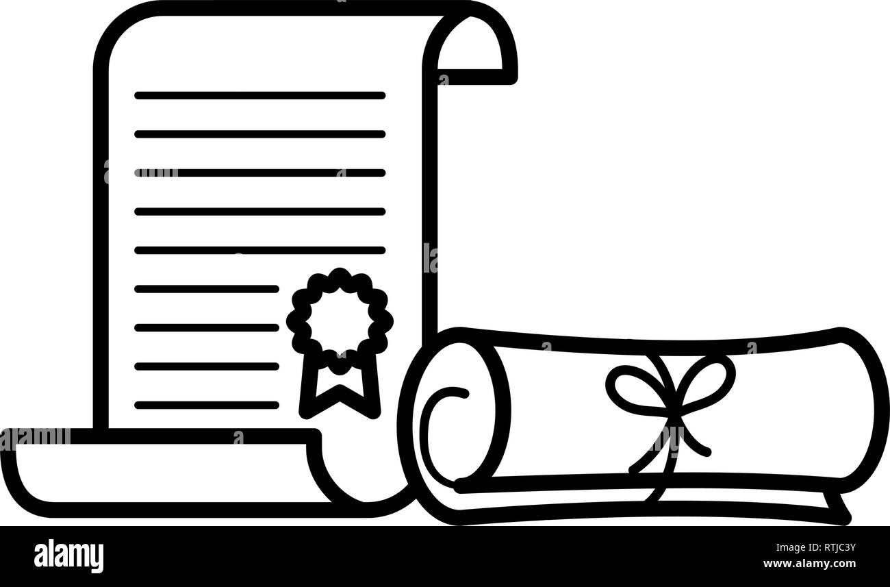 graduation certificate roll icon vector illustration design Stock ...