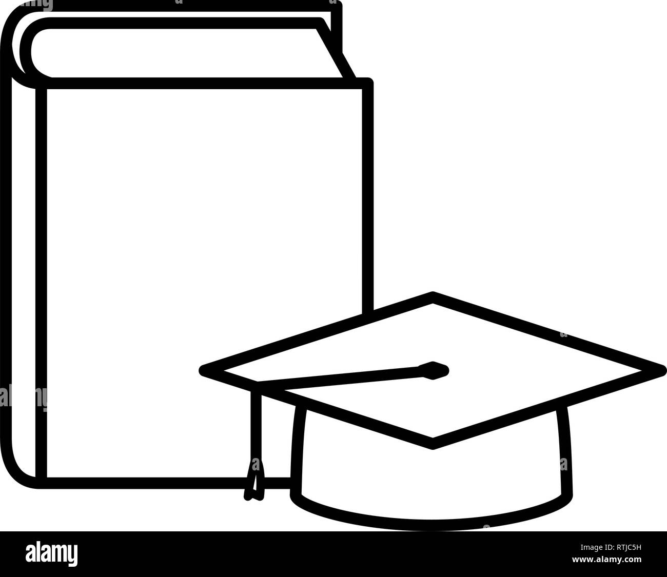 text book with graduation hat vector illustration design Stock Vector ...