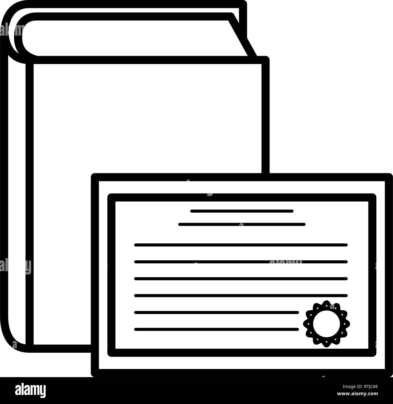 text book and diploma vector illustration design Stock Vector Image ...