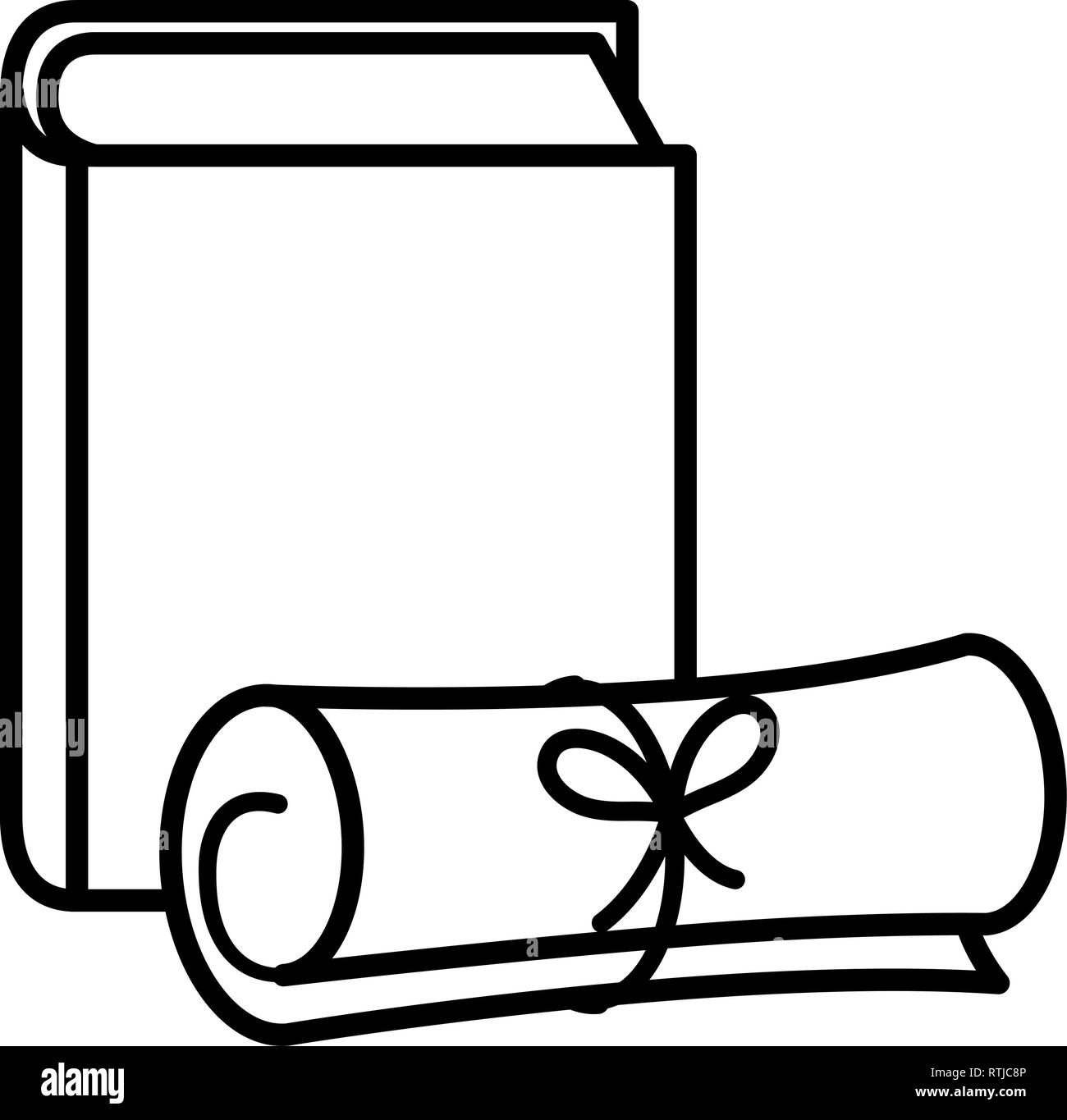 text book and diploma vector illustration design Stock Vector Image ...