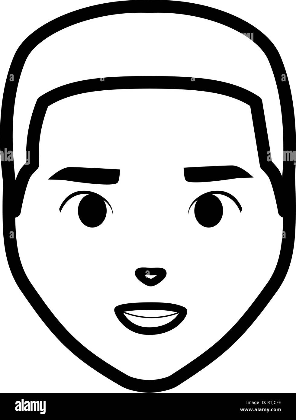 young man head character vector illustration design Stock Vector Image ...