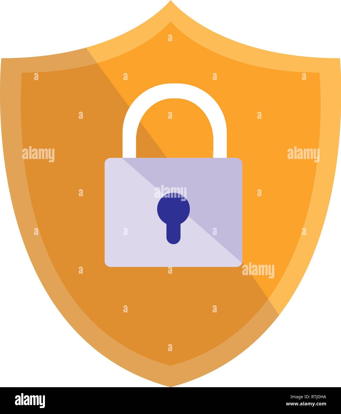 shield security with padlock vector illustration design Stock Vector ...