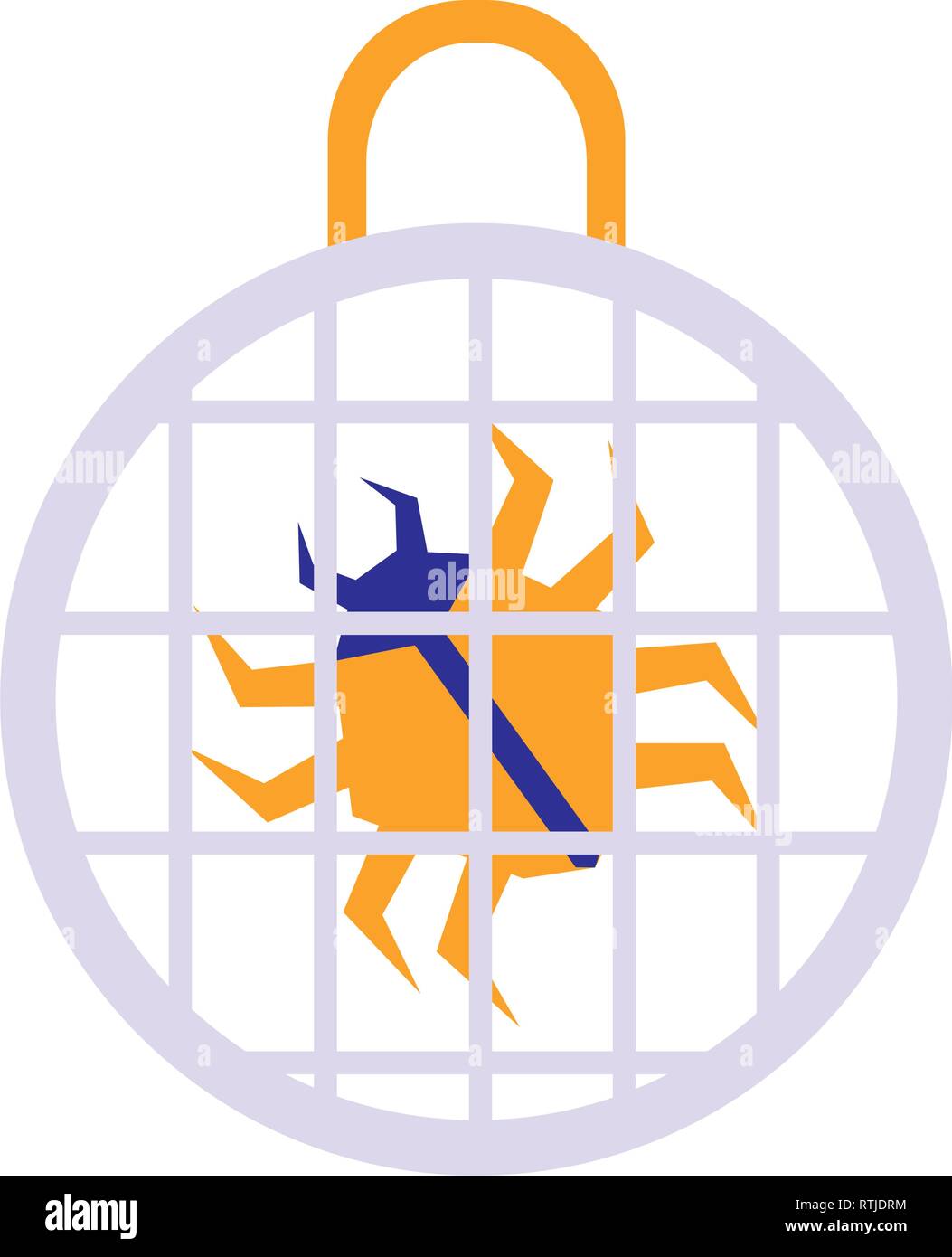 bug animal with sphere planet vector illustration design Stock Vector ...