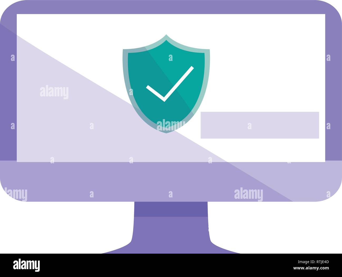 computer desktop with shield vector illustration design Stock Vector ...