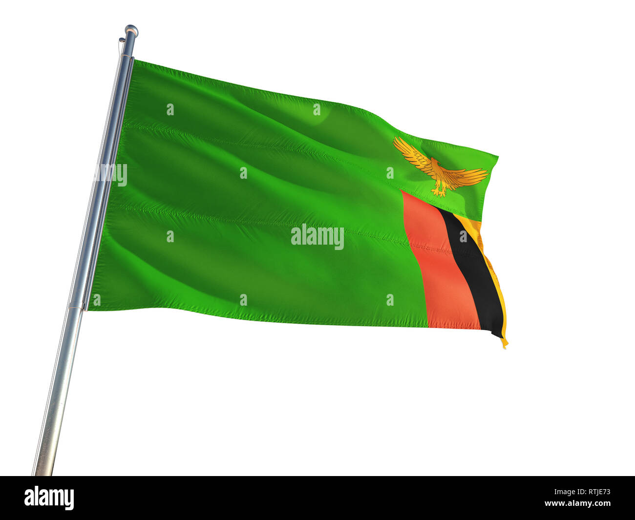 Official flag zambia waving Cut Out Stock Images & Pictures - Alamy