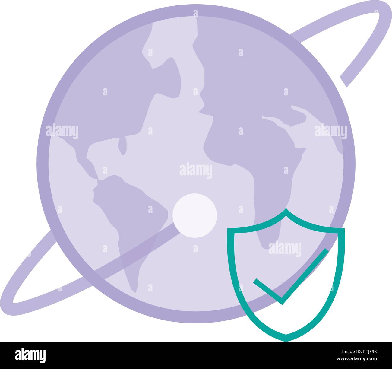 world planet earth with shield vector illustration design Stock Vector ...