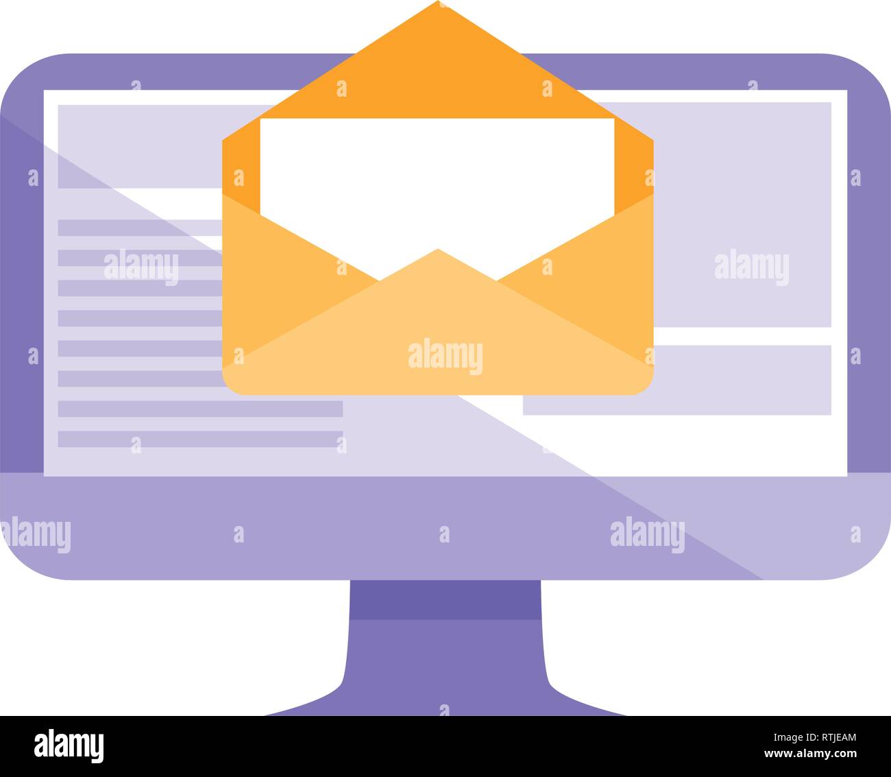 computer desktop with envelope email vector illustration design Stock ...