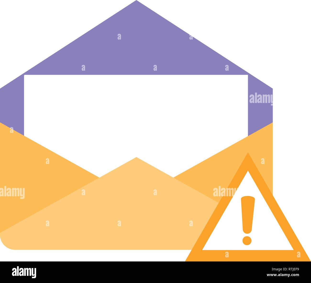 envelope mail with alert symbol vector illustration design Stock Vector ...