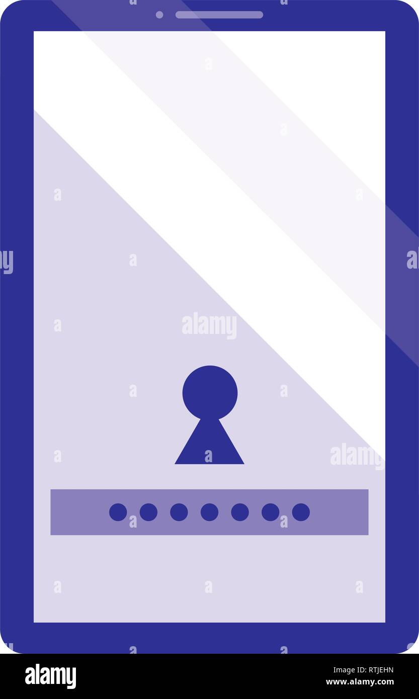 smartphone device with keyhole and password vector illustration design ...
