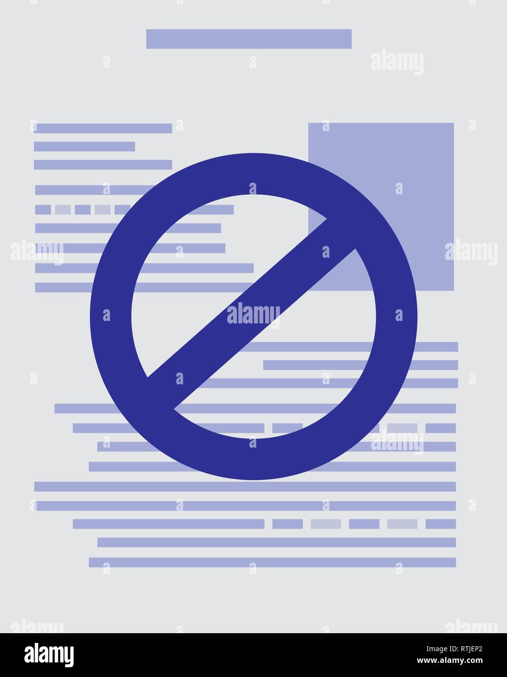 paper document with denied symbol vector illustration design Stock ...