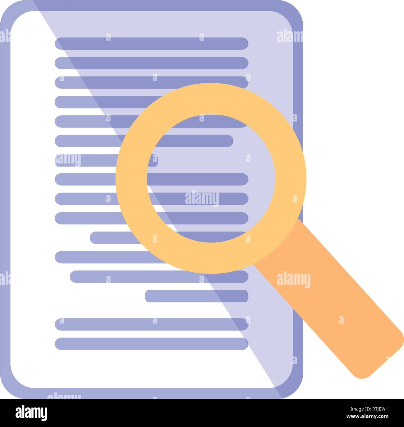 paper document with magnifying glass vector illustration design Stock ...