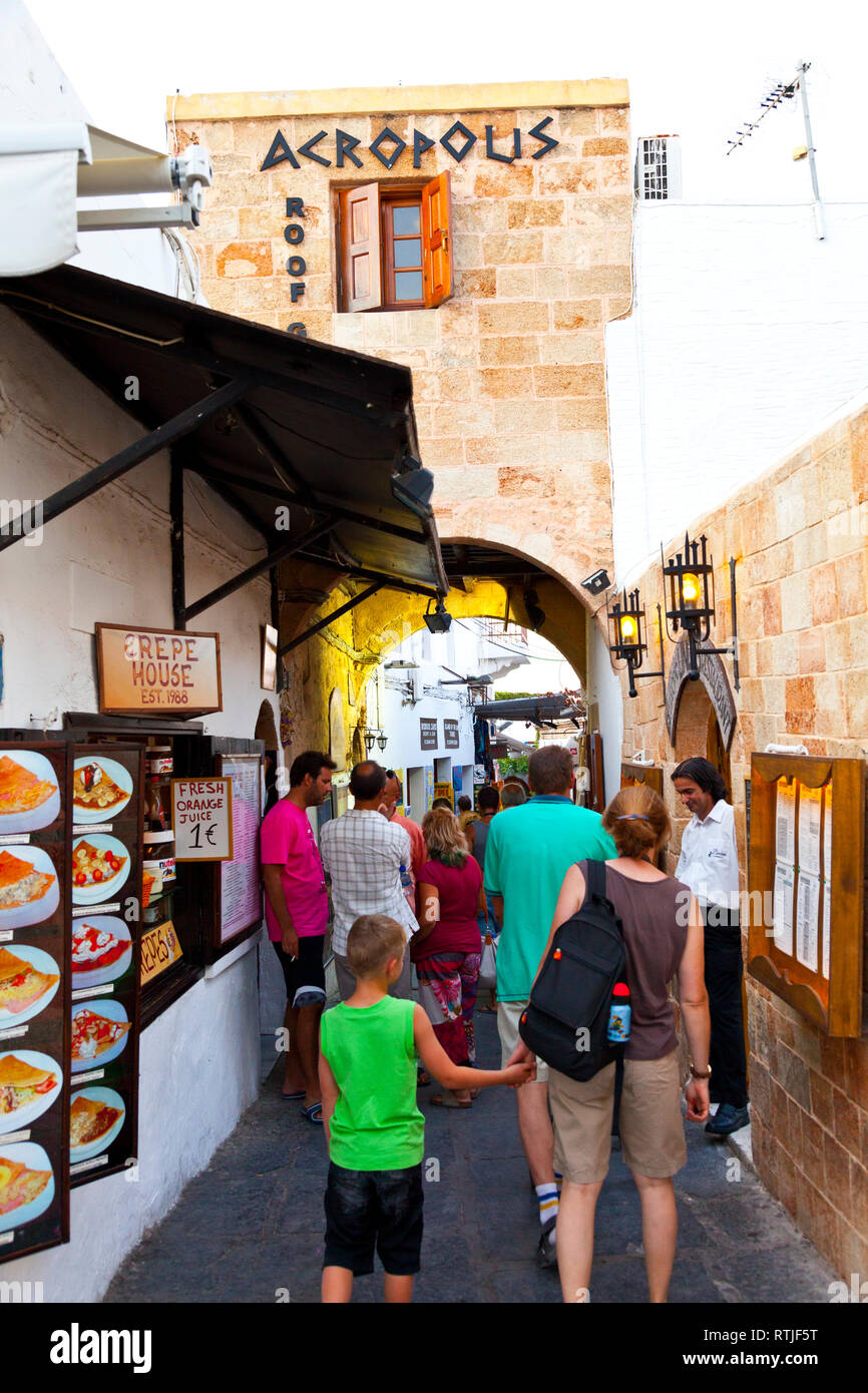 Lindos Village, East Coast, Rodhes Island, The Dodecanese Archipelago ...