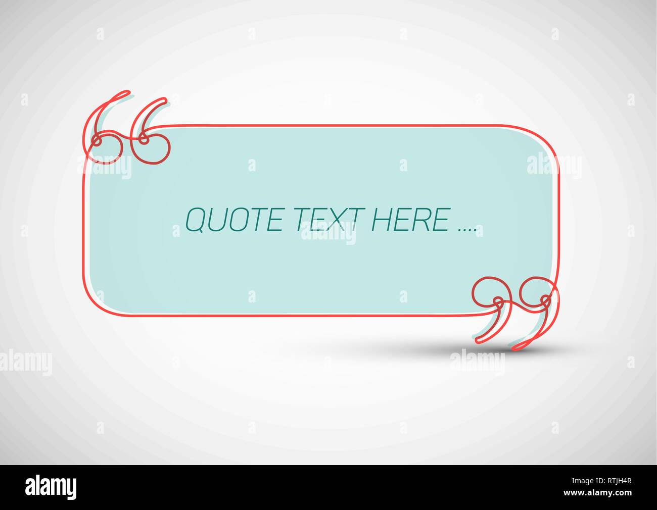 Quote template made from one continuous thin line, with place for your ...