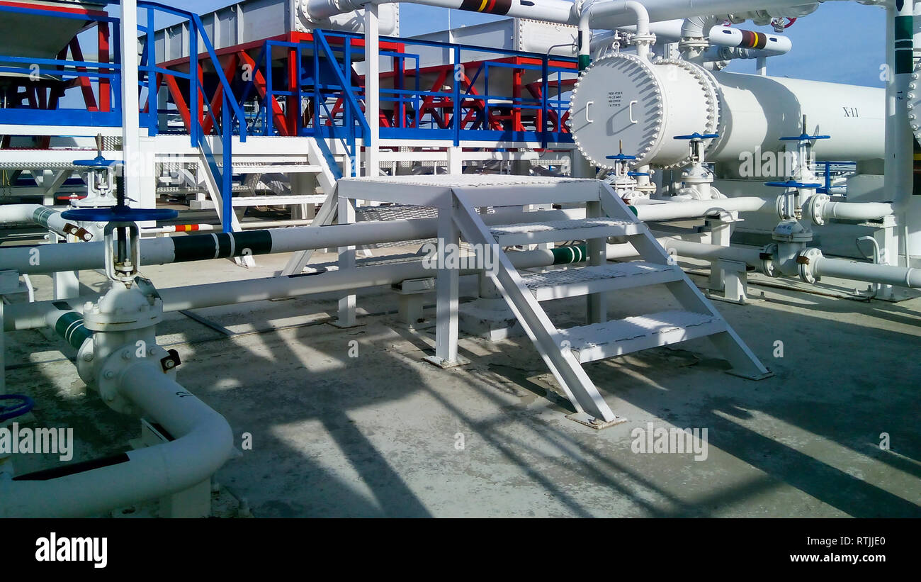 The oil refinery. Equipment for primary oil refining Stock Photo - Alamy