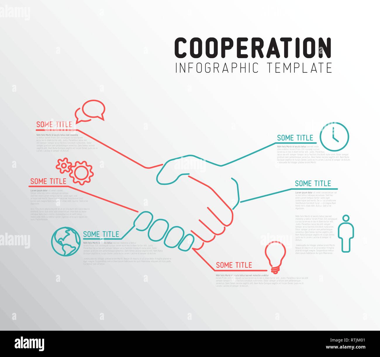 Vector Infographic cooperation report template made from lines and ...