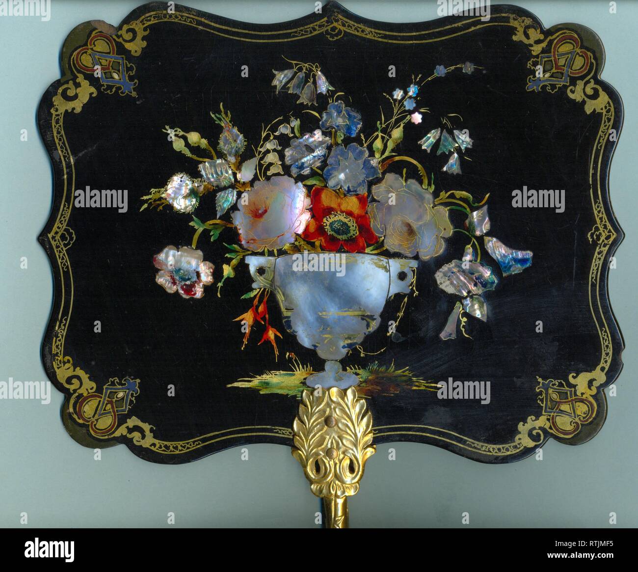 Decorative Victorian papier mache face screen circa 1865 Stock Photo ...