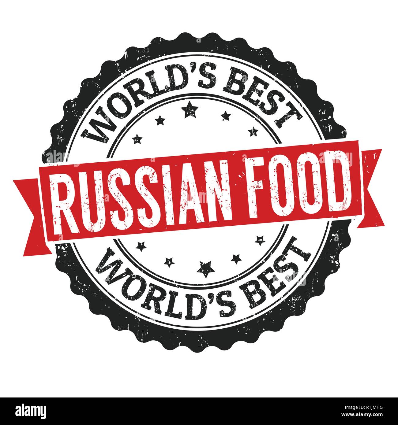 Russian food sign or stamp on white background, vector illustration ...