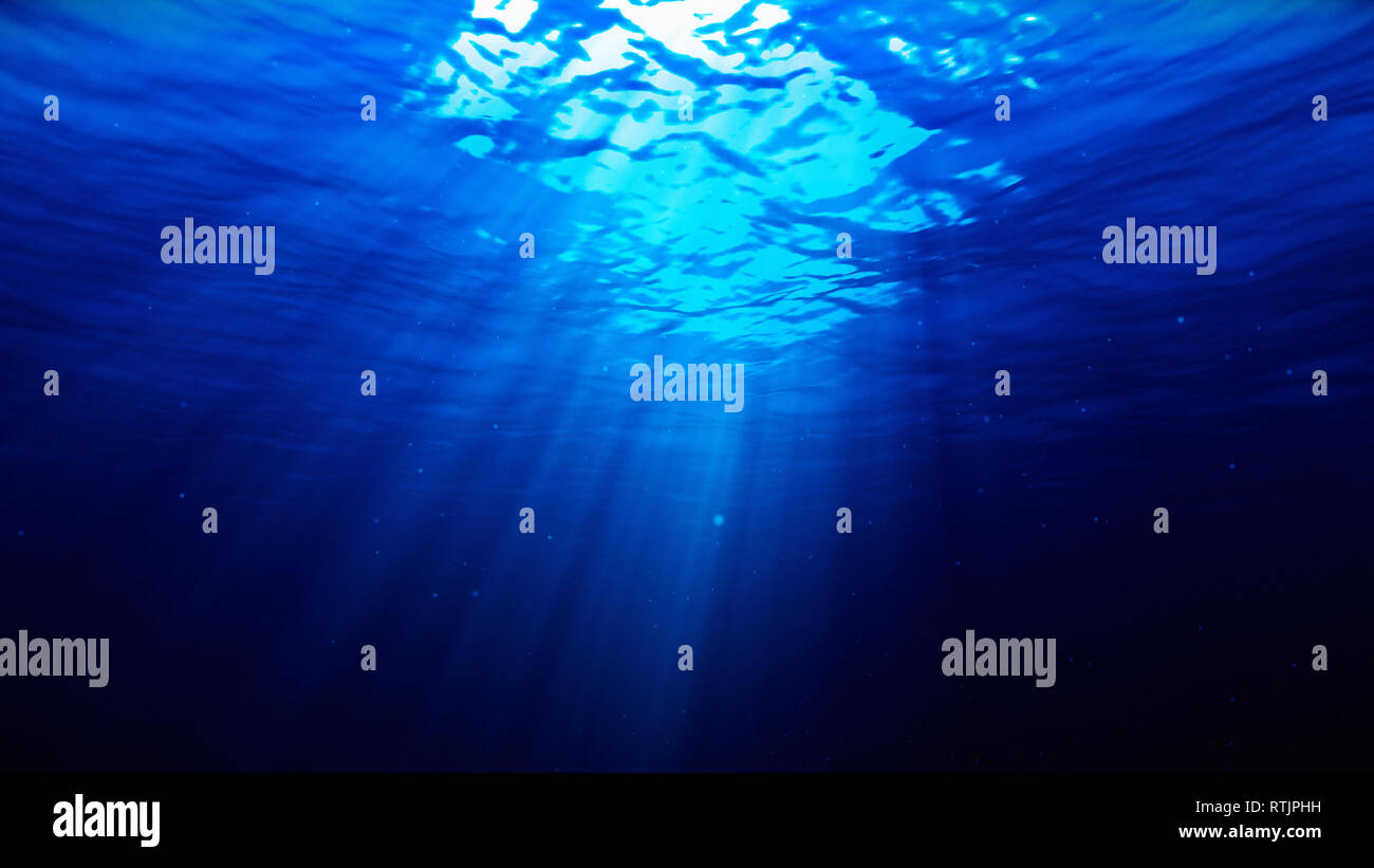 light underwater abstract blue ocean background Stock Photo - Alamy