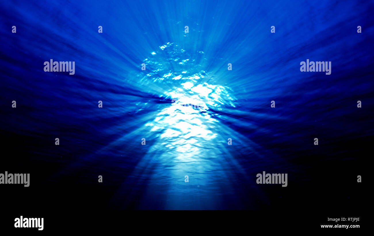 light underwater abstract blue ocean background Stock Photo - Alamy