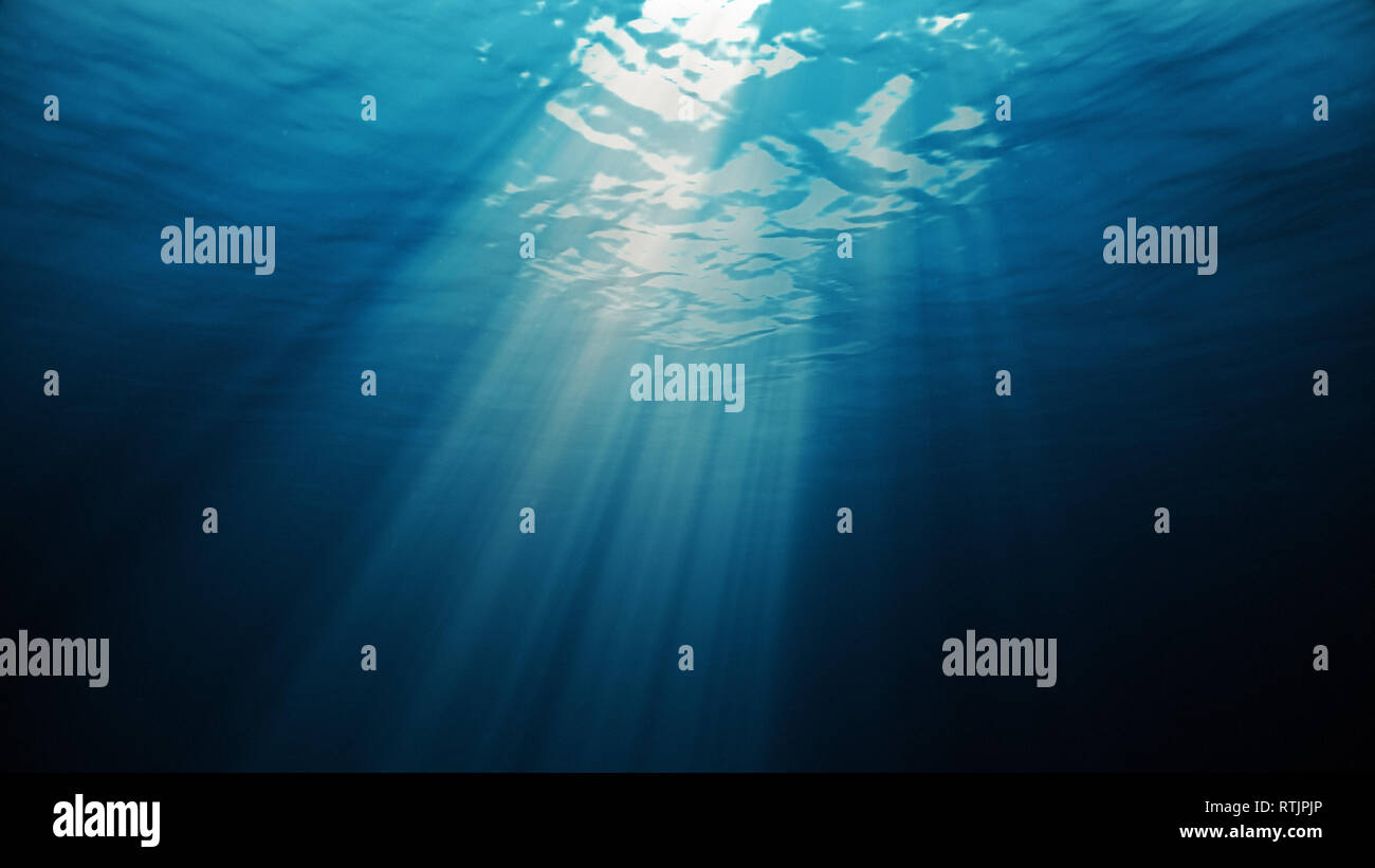 light underwater abstract blue ocean background Stock Photo - Alamy