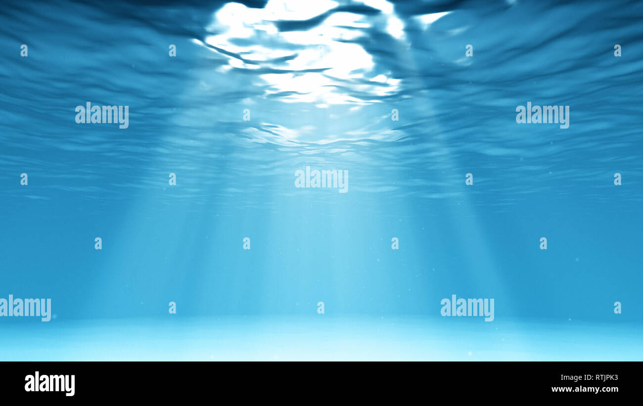light underwater abstract blue ocean background Stock Photo - Alamy