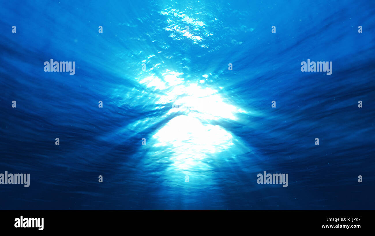 light underwater abstract blue ocean background Stock Photo - Alamy