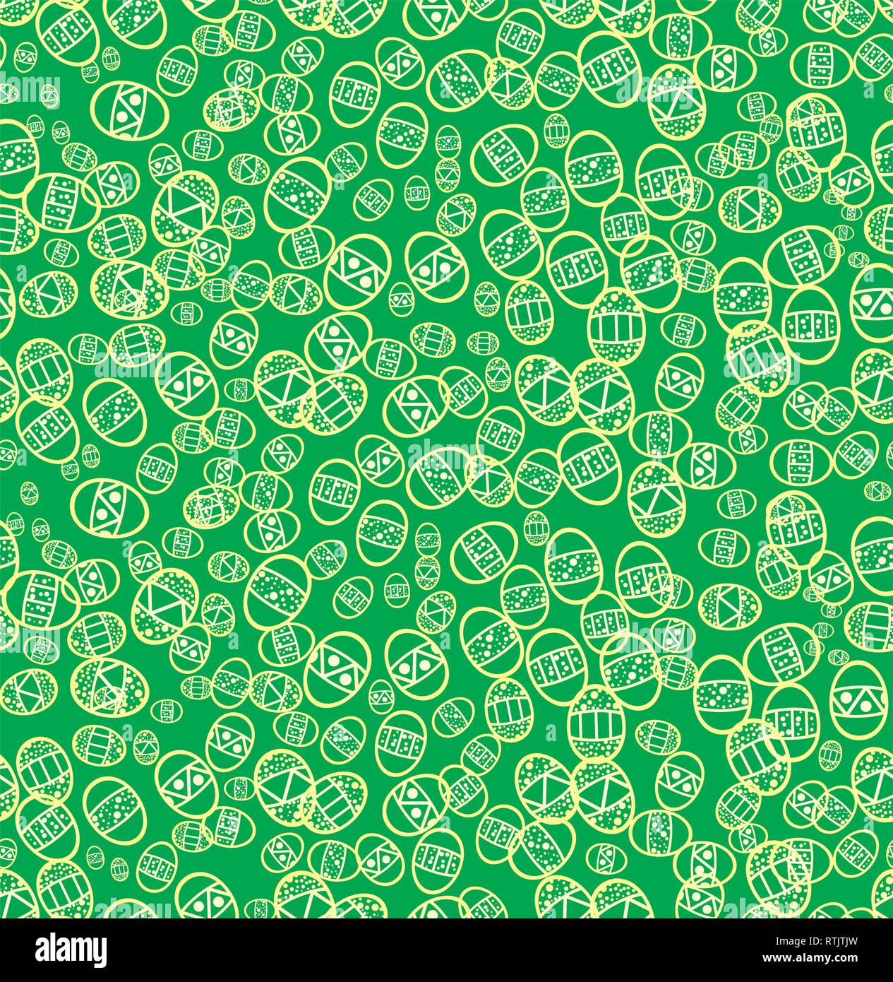 Green Seamless background with Easter eggs for decoration on ...