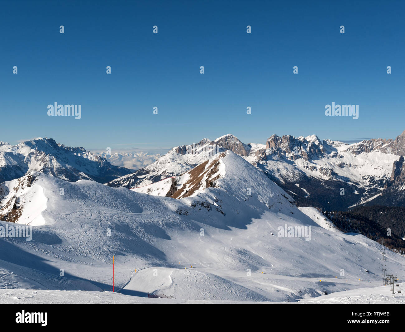 Dolomites Alps - overlooking the Sella group in Val Gardena. Italy ...