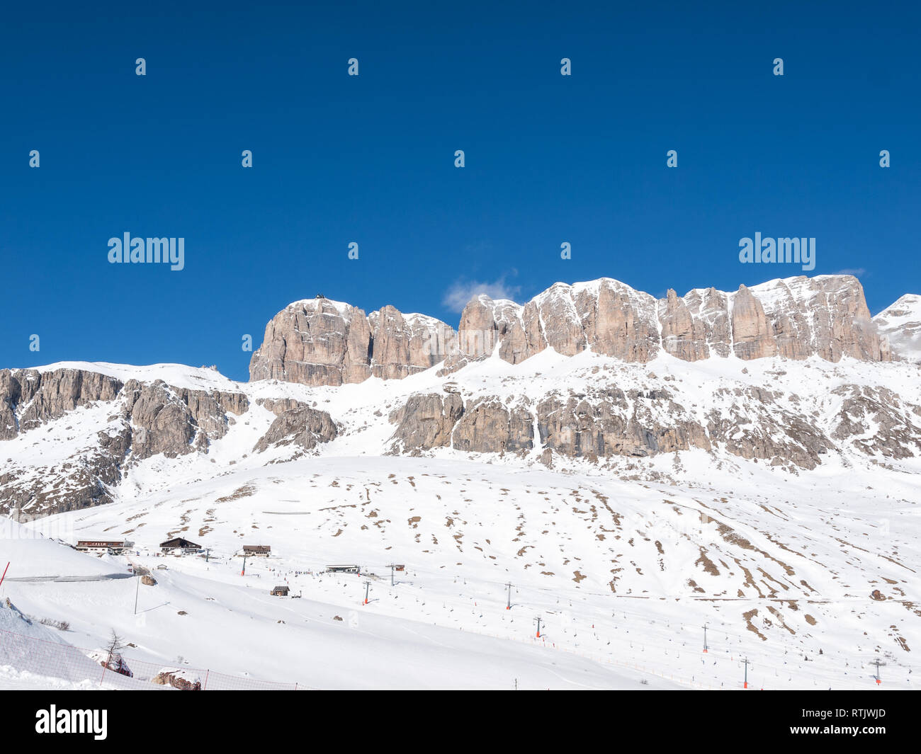 Dolomites Alps - overlooking the Sella group in Val Gardena. Italy ...