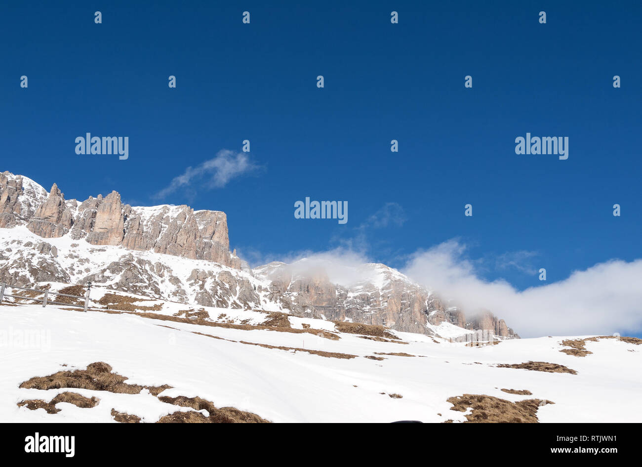 Dolomites Alps - overlooking the Sella group in Val Gardena. Italy ...