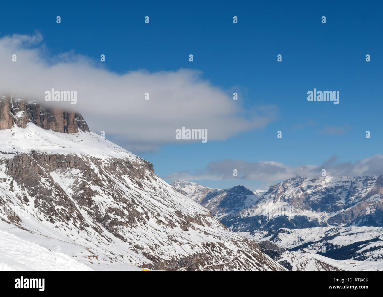 Dolomites Alps - overlooking the Sella group in Val Gardena. Italy ...