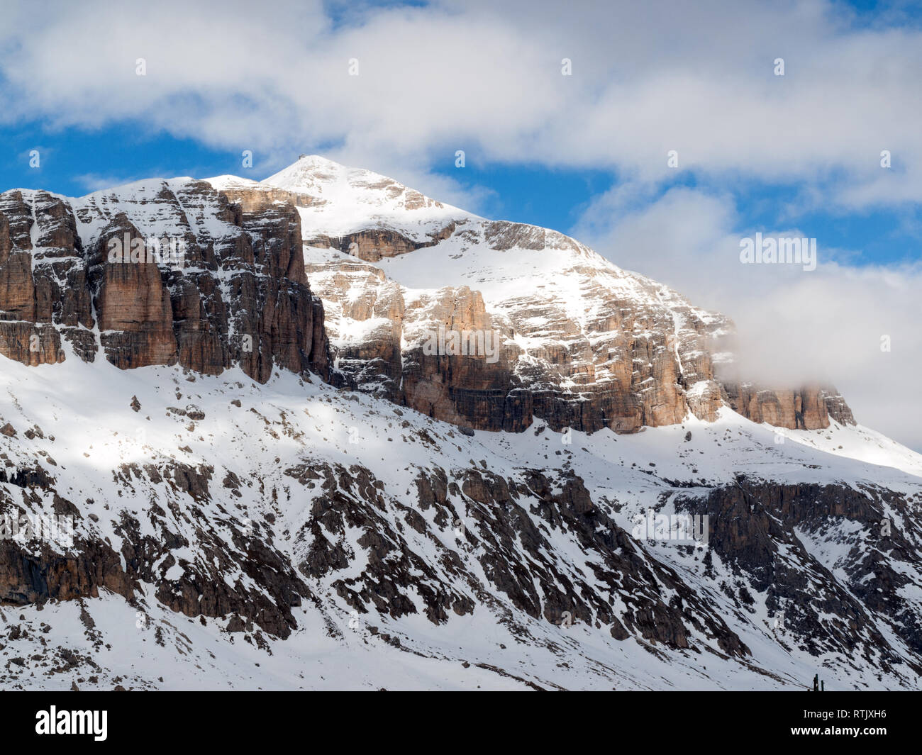 Dolomites Alps - overlooking the Sella group in Val Gardena. Italy ...