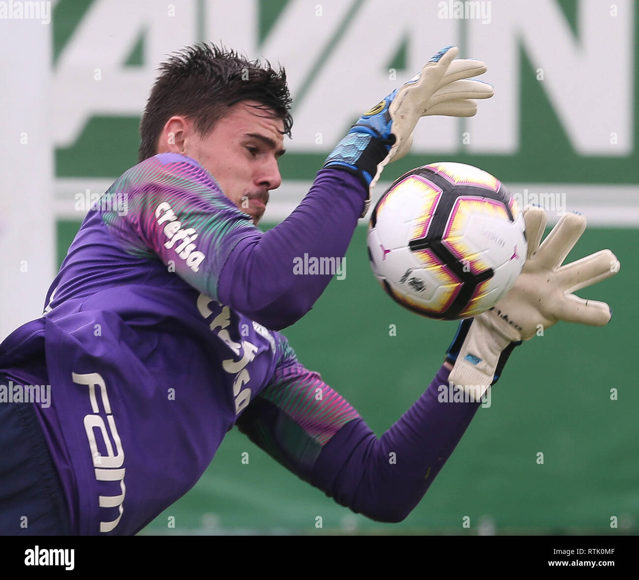 Sao Paulo, Brazil. 1st March, 2019. Goalkeeper Matheus Teixeira, SE ...