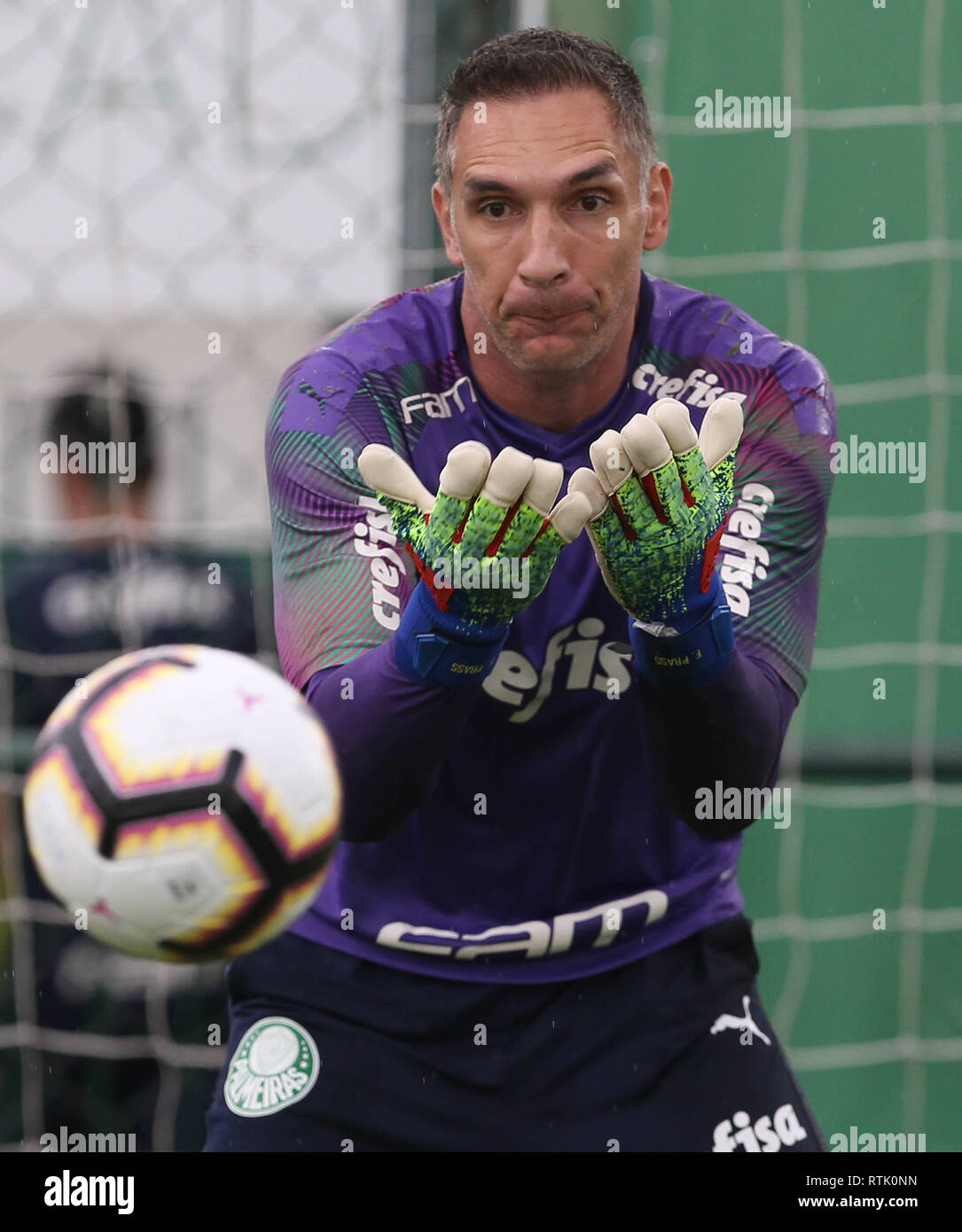 Sao Paulo, Brazil. 1st March, 2019. Goalkeeper Fernando Prass, from SE ...