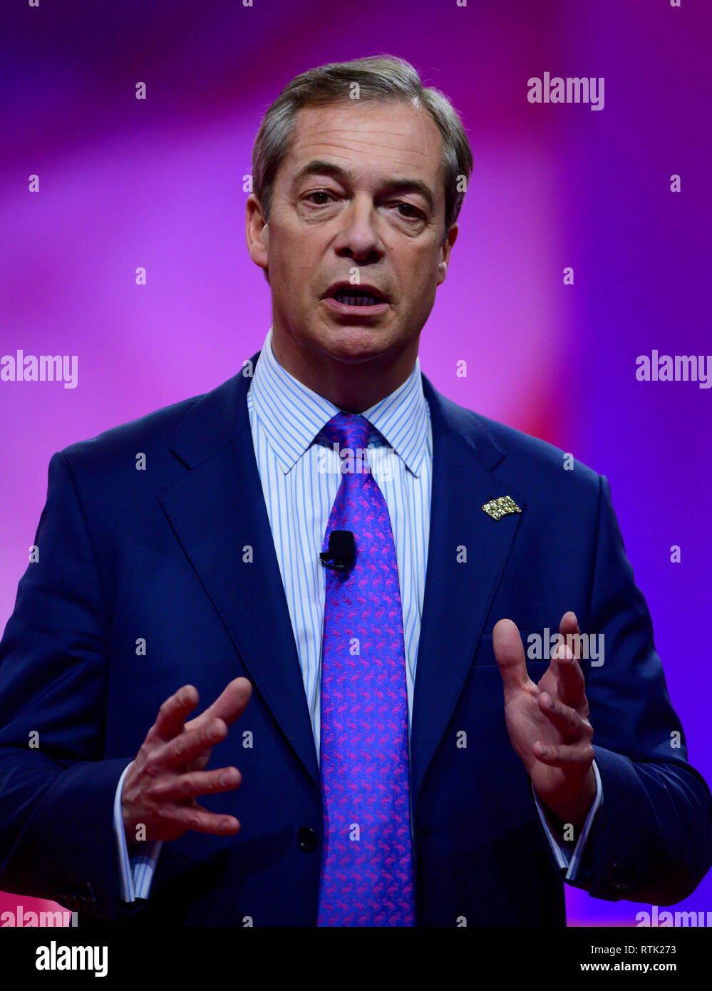 Nigel Farage, Member of the European Parliament, speaks at the ...