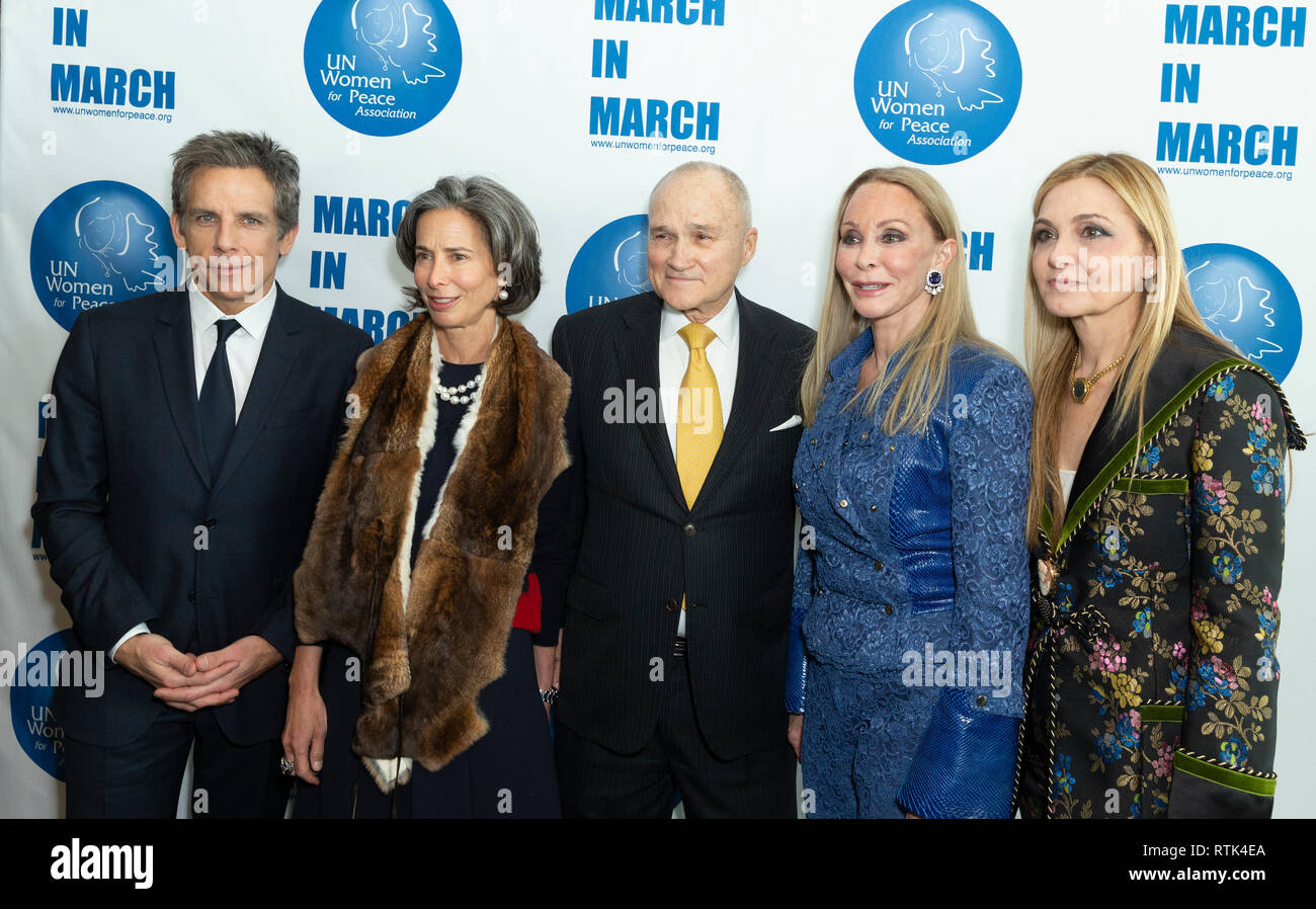 New York, USA - March 1, 2019: Ben Stiller, Alice Tisch, Ray Kelly ...
