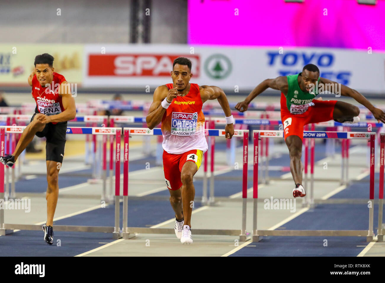 Glasgow, Scotland, UK. 2nd March, 2019. Orlando Ortega, representing ...
