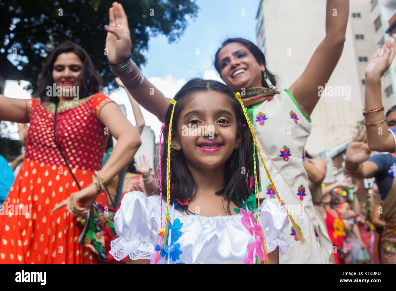 Sao Paolo, Brazil. March 2, 2019 - Indian dancers perform at Bollywood ...