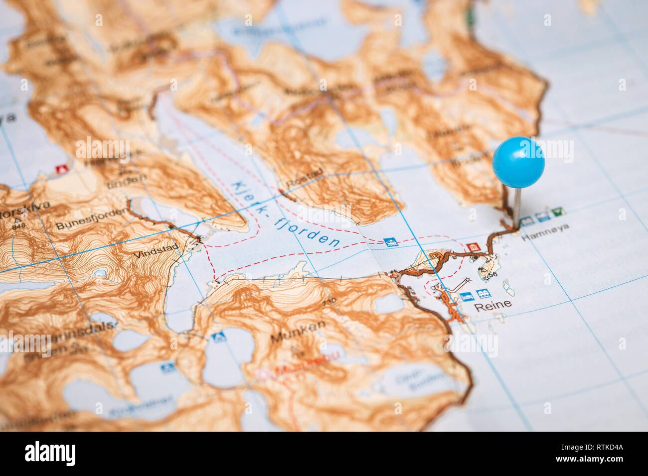 topographic map labels - lofoten islands in norway Stock Photo - Alamy