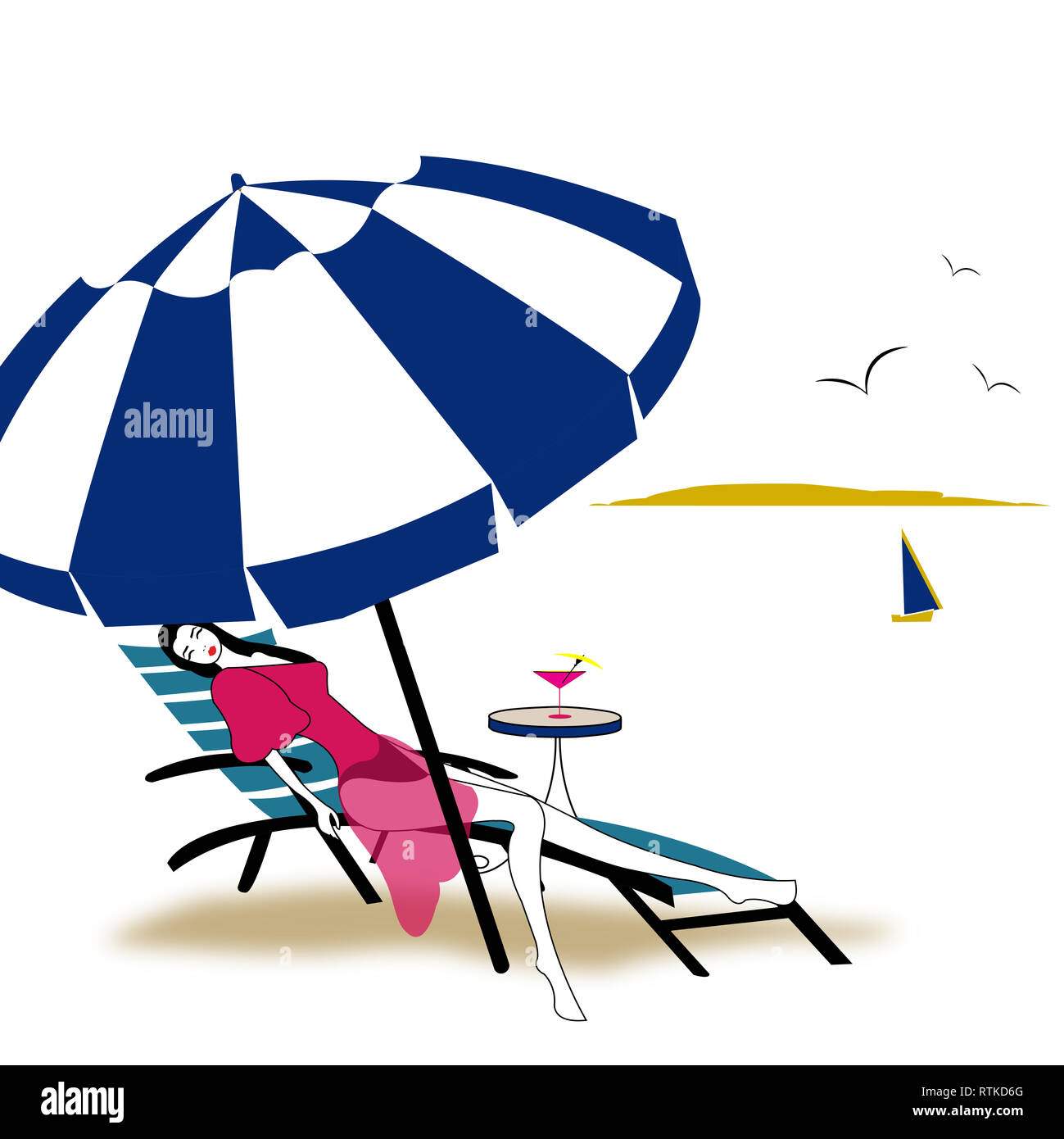 Woman sunbathing Cut Out Stock Images & Pictures - Alamy