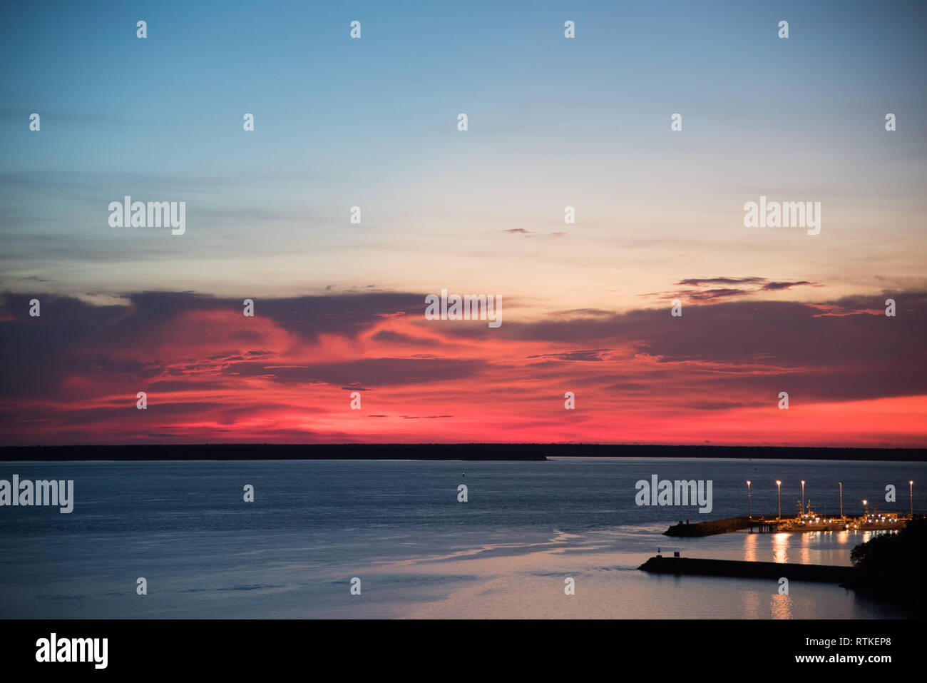 Darwin, Northern Territory, Australia-December 31,2017: Sunset sky over ...
