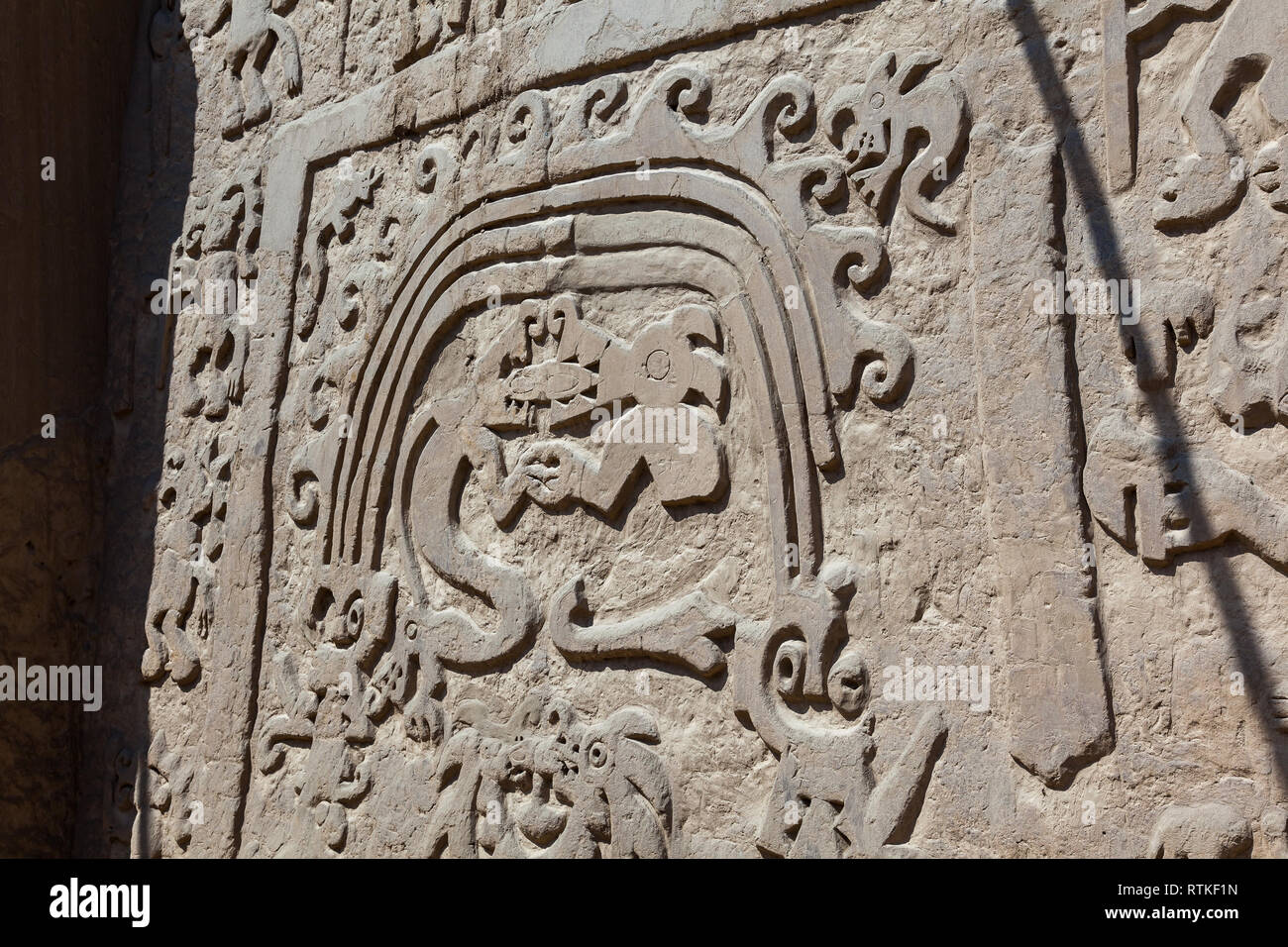 Huaca or Temple of the Dragon or the Rainbow. Religious building of the ...