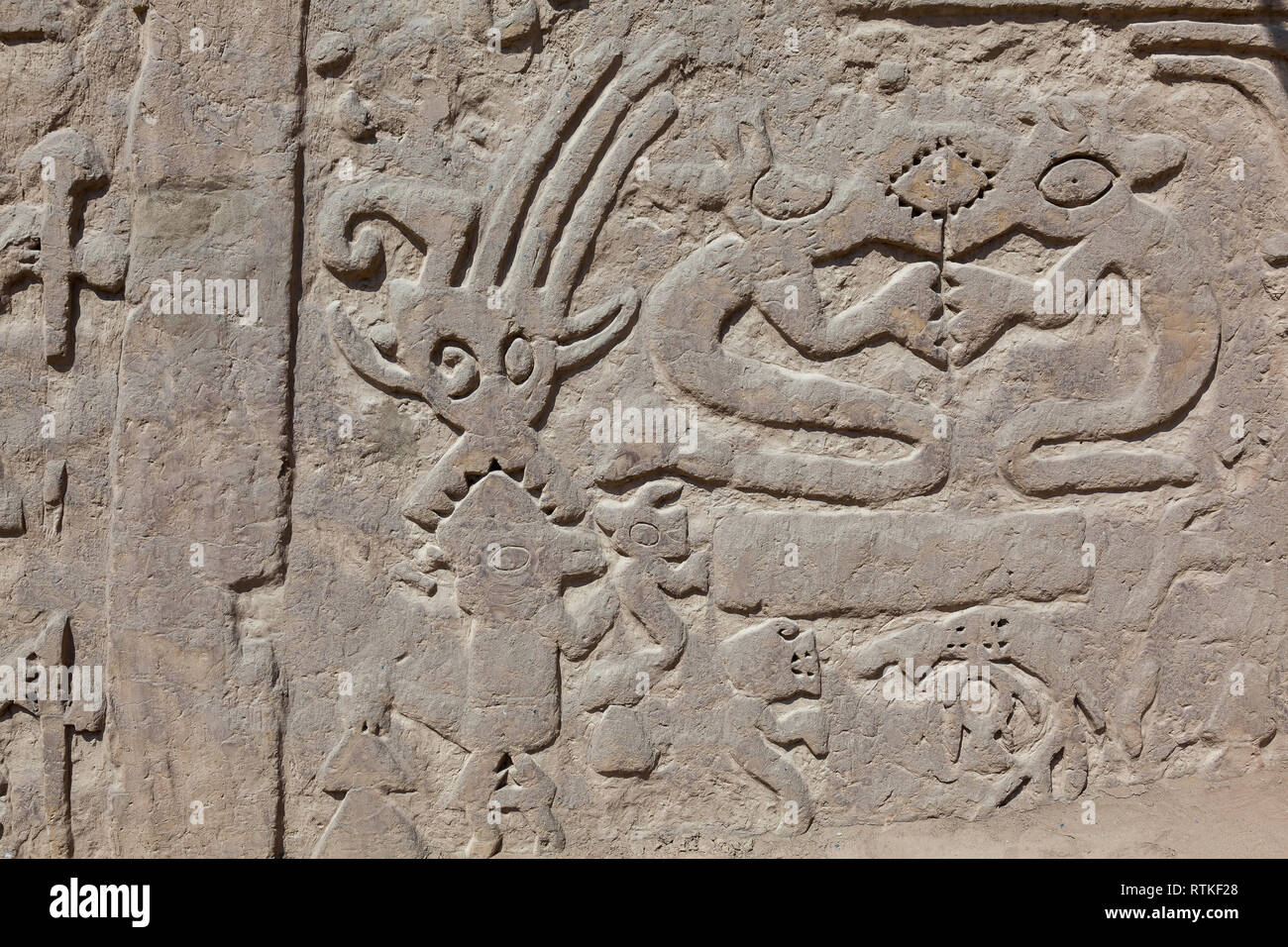 Huaca or Temple of the Dragon or the Rainbow. Religious building of the ...