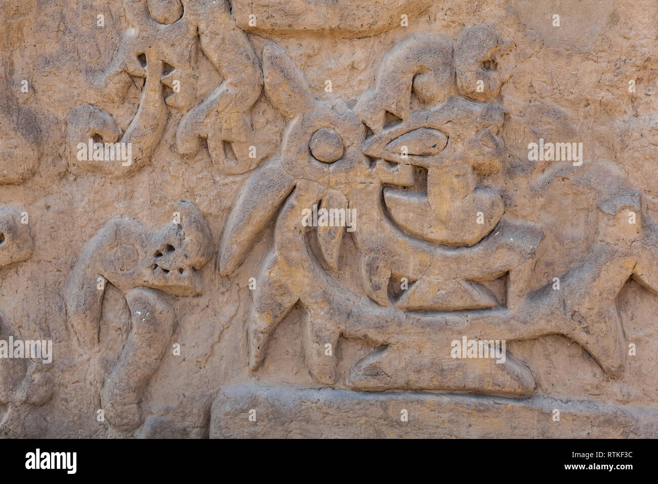 Huaca or Temple of the Dragon or the Rainbow. Religious building of the ...