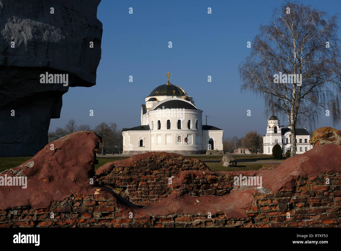 Exterior of Saint Nicholas Garrison church at the war memorial complex ...