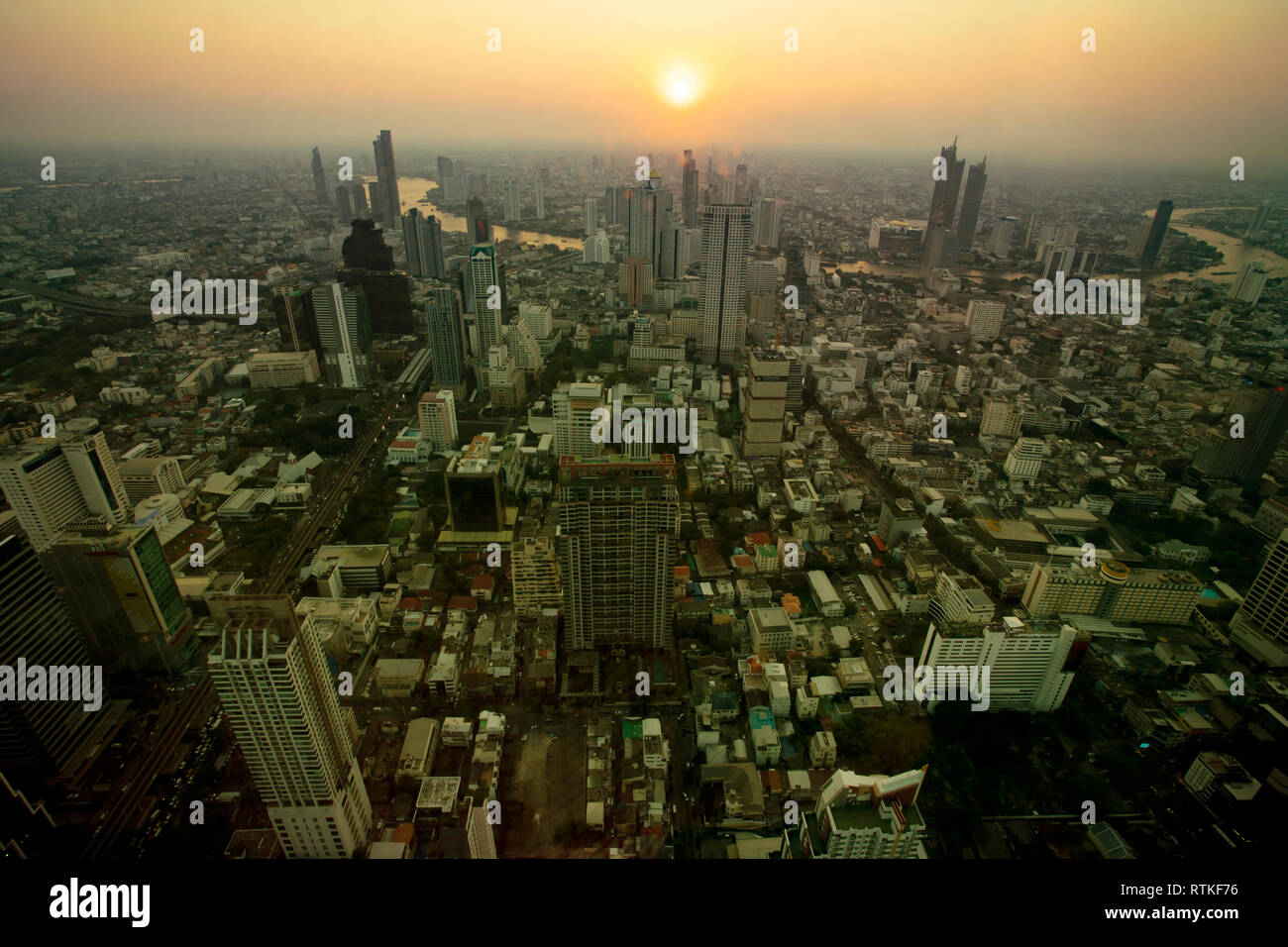 bangkok thailand - february28,2019 : bangkok skyscraper from mahanakorn ...